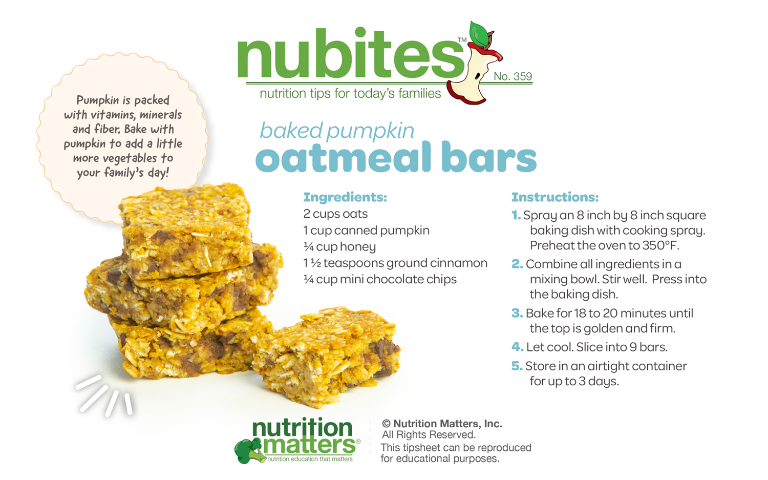 NuBites™ Tipsheets